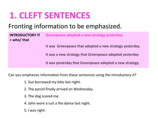 Cleft sentences | PPT