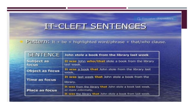 Cleft sentences