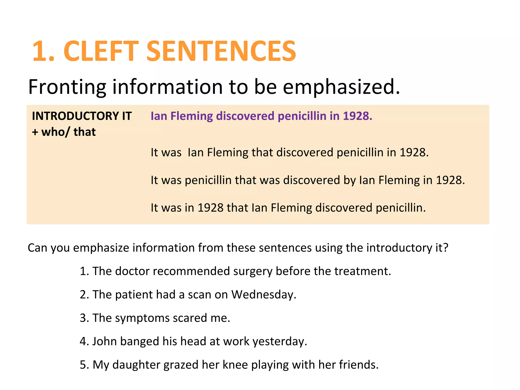 Cleft sentences | PPT