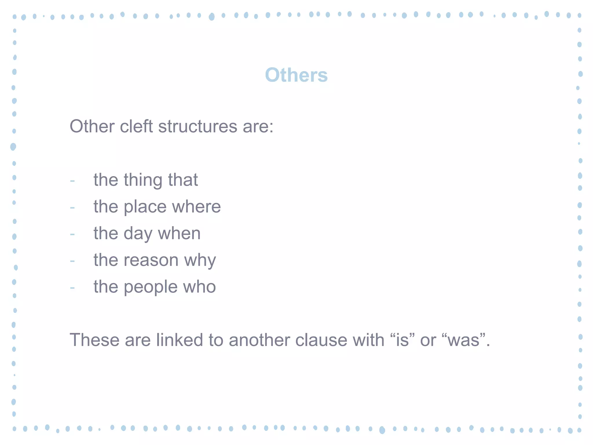 Cleft Sentences for ESL | PPTX