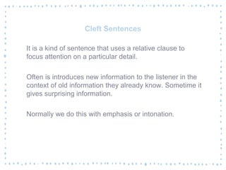 Cleft Sentences for ESL | PPTX