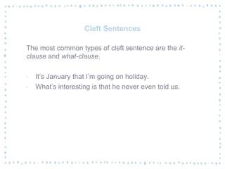 Cleft Sentences for ESL | PPTX