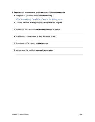 Cleft sentences with WHAT to emphazise exercises | PDF