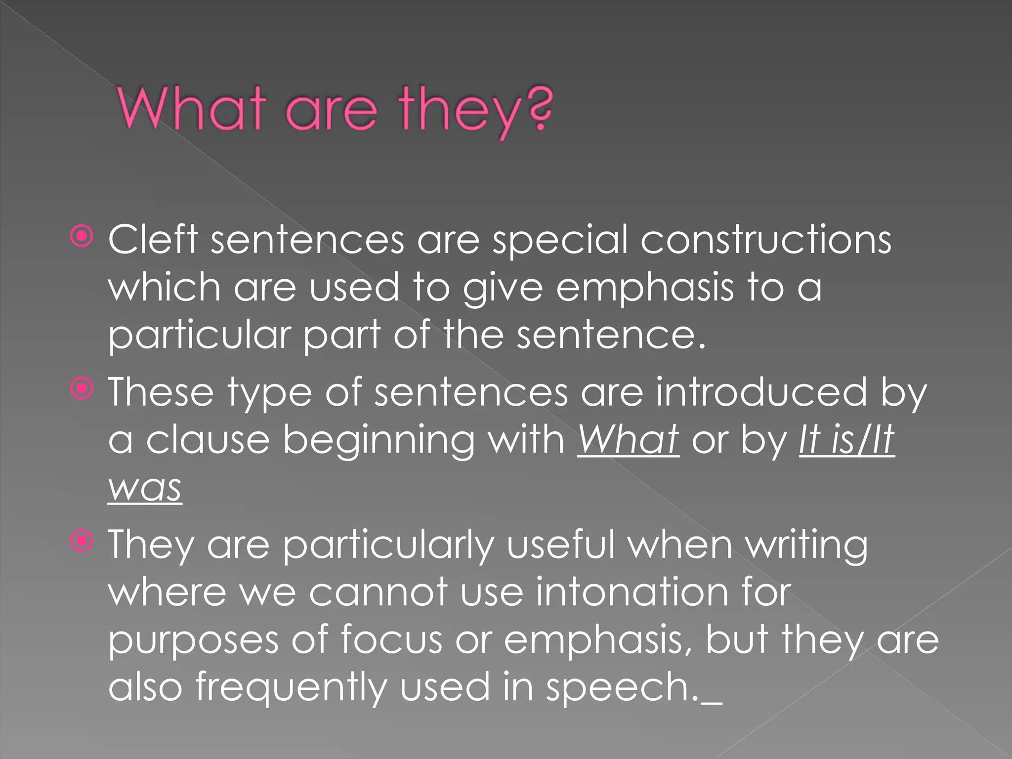Cleft Sentences.ppt - learn how to form Cleft sentences easily. | PPT ...