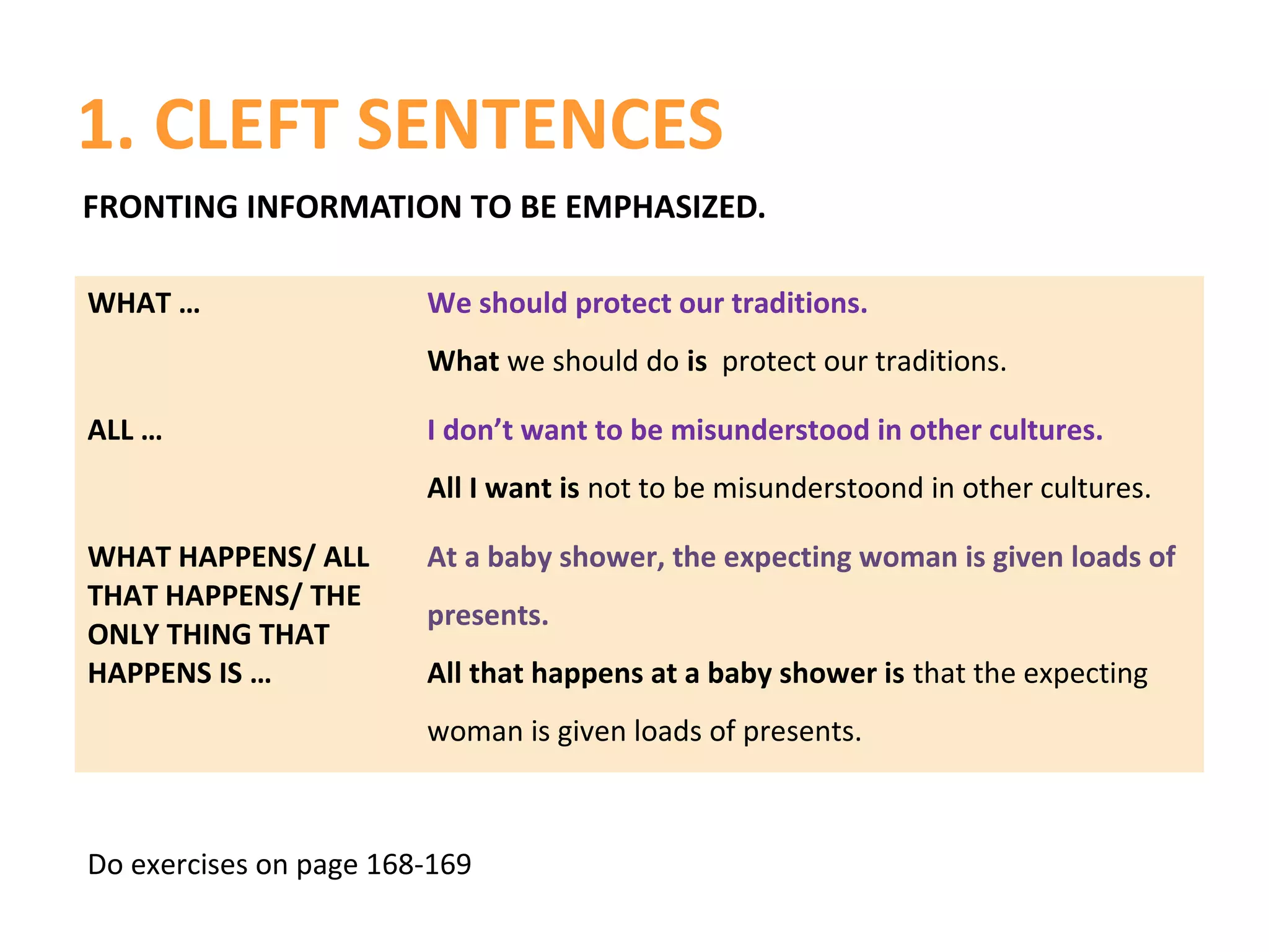 Cleft sentences C1 | PPT