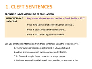 Cleft sentences C1 | PPT