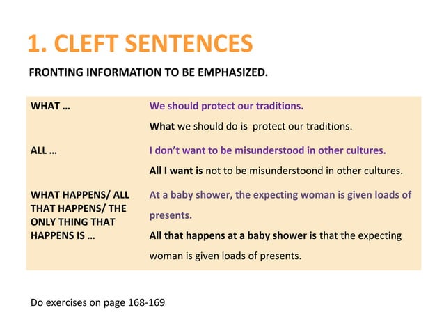 Cleft sentences C1 | PPT
