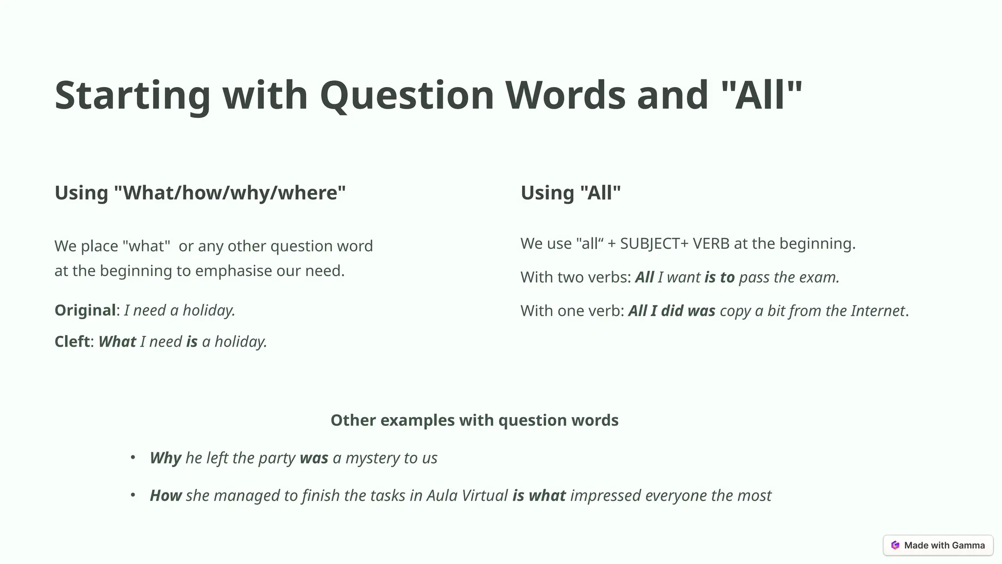 Cleft sentences for emphasis, advanced.pptx