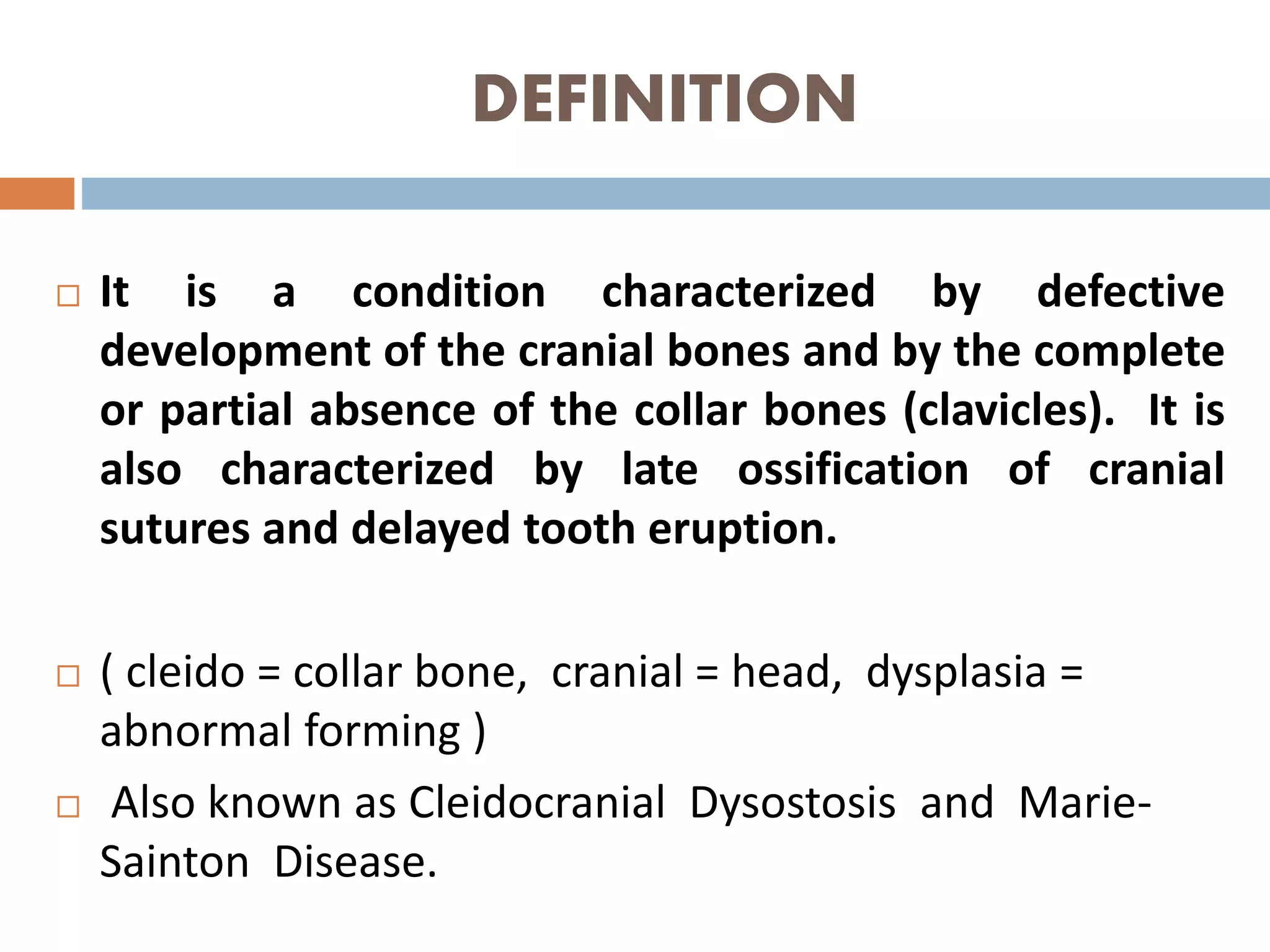 Cleidocranial dysplasia | PPTX