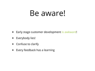 Early Stage Customer Development | PDF