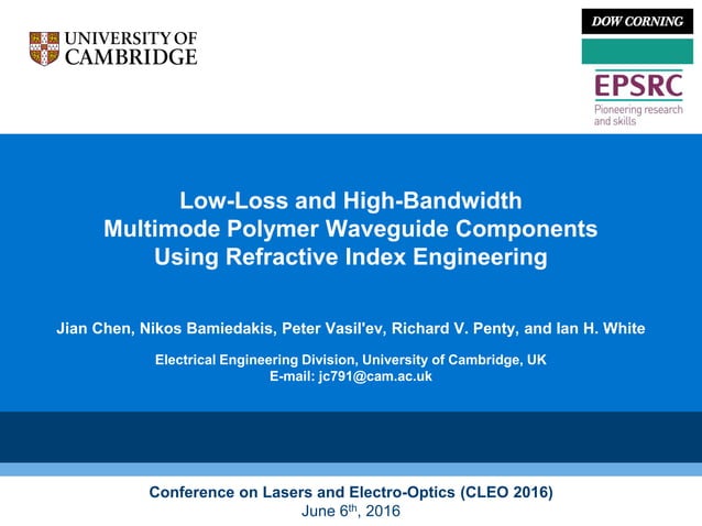 Low-Loss and High-Bandwidth Multimode Polymer Waveguide Components Using Refractive Index ...