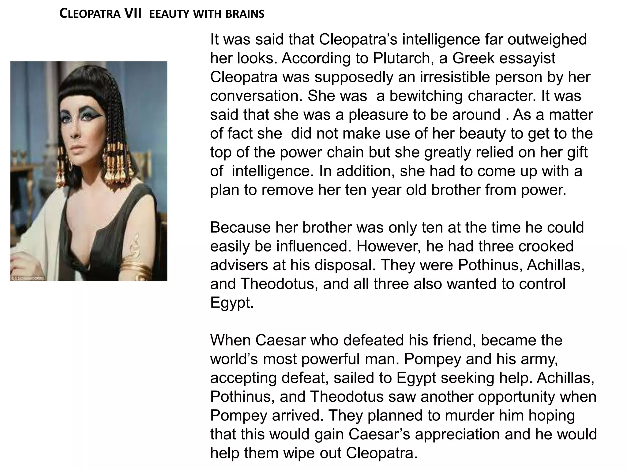 Cleopatra the life of an Egyptian Queen | PPTX
