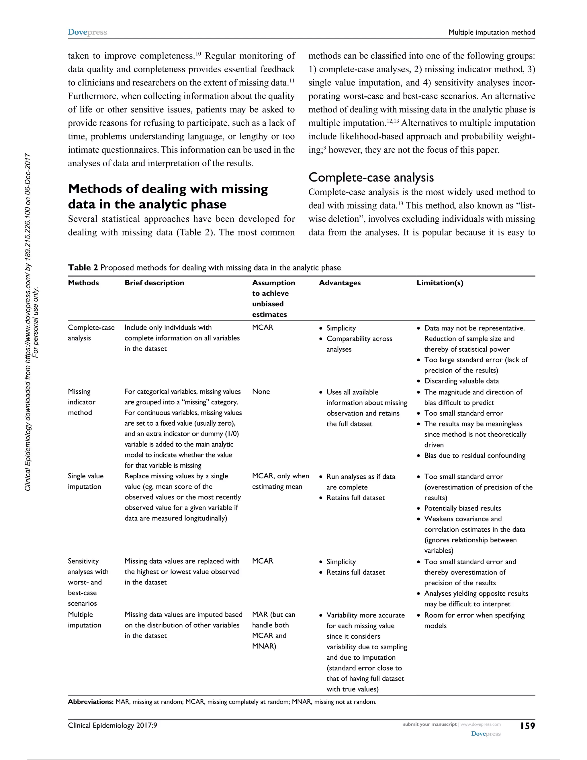 missing-data-and-multiple-imputation-in-clinical-epidemiolog | PDF | Medical Health