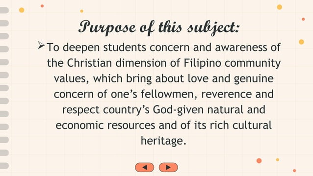 Introduction of subject Christian Living Education | PPT