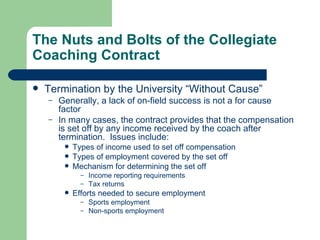 Coaching Contracts | PPT | Sports