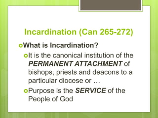 Incardination, Presented by Fr. Ambrose | PPTX