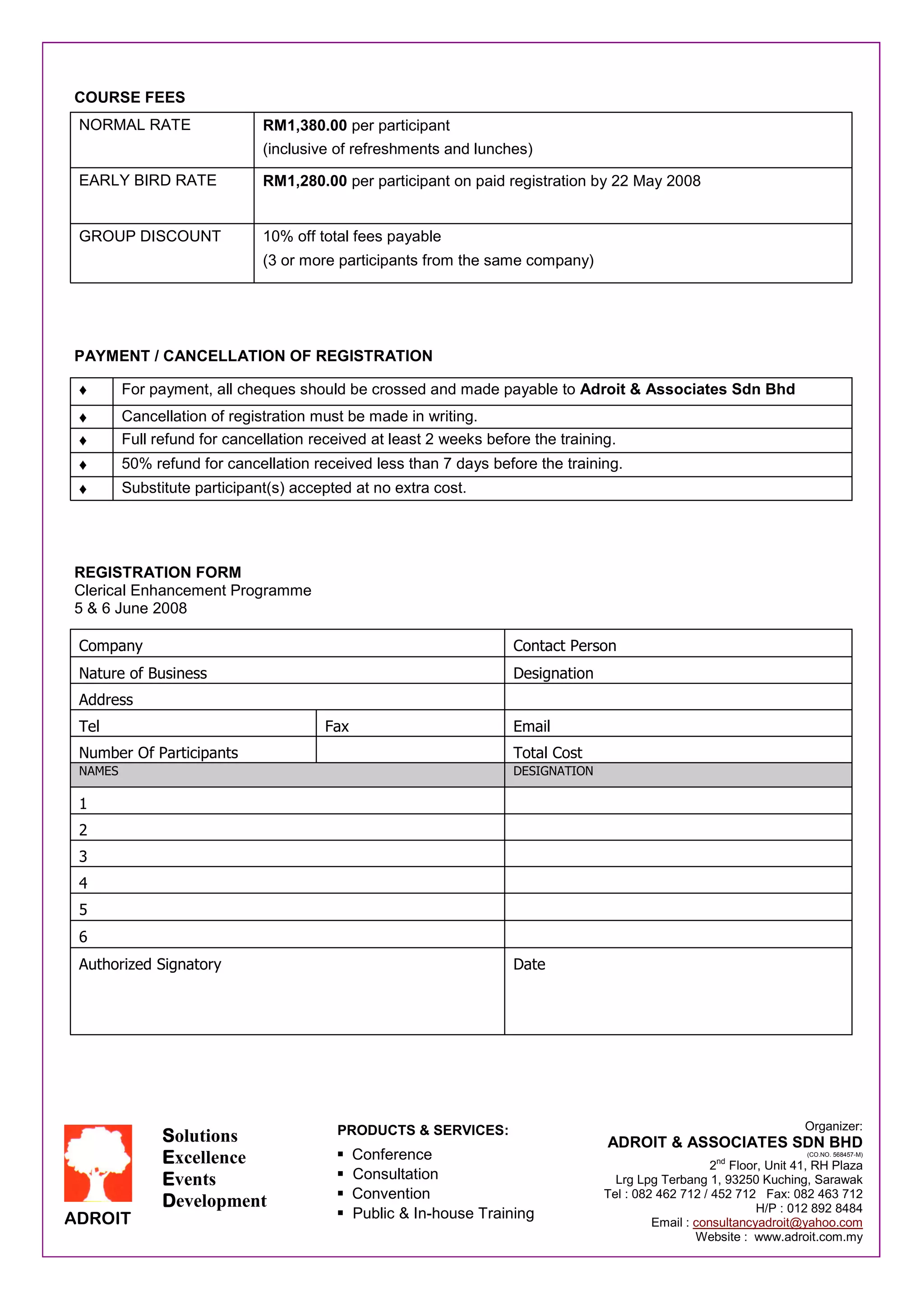 Clerical Reg Form | PDF