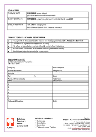 Clerical Reg Form | PDF