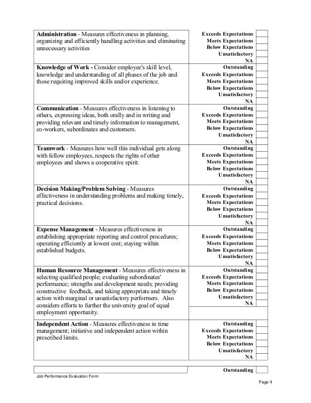 Clerical clerk performance appraisal