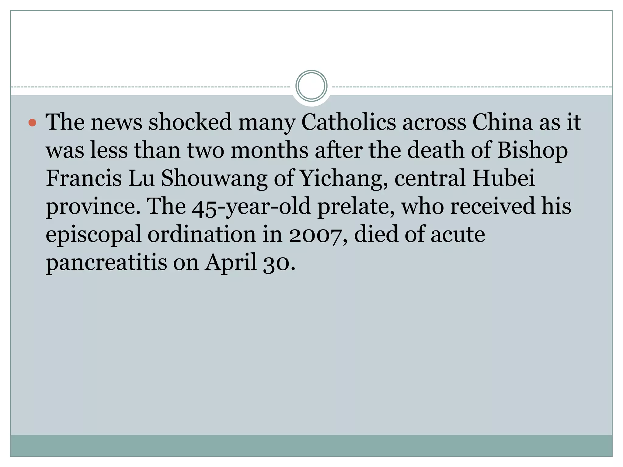 Cleric death prompts concern | PPT