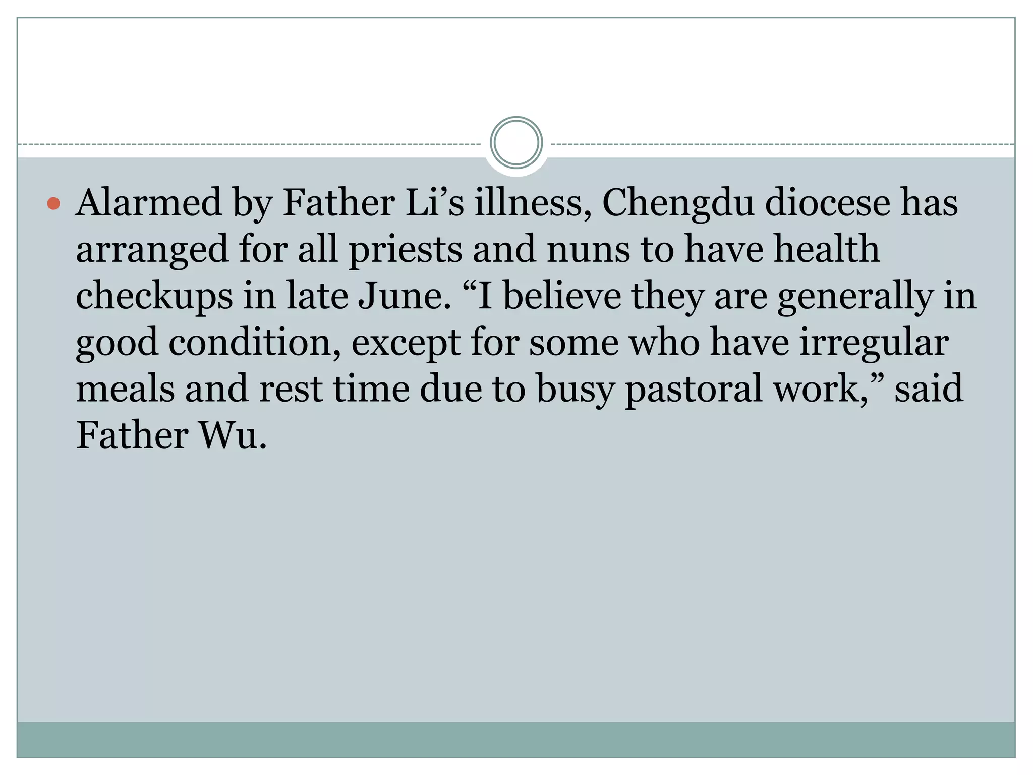 Cleric death prompts concern | PPT