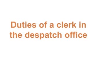 Operations, Despatch and Transport Services | PPTX | Logistics | Business