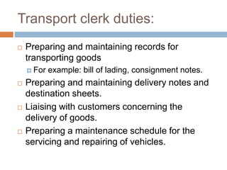 Operations, Despatch and Transport Services | PPTX | Logistics | Business