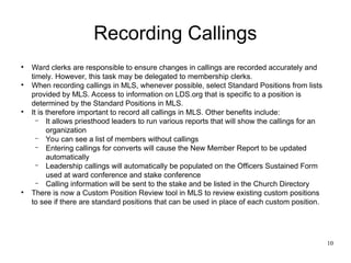 Clerk Training for the Church of Jesus of Latter day saints | PPT