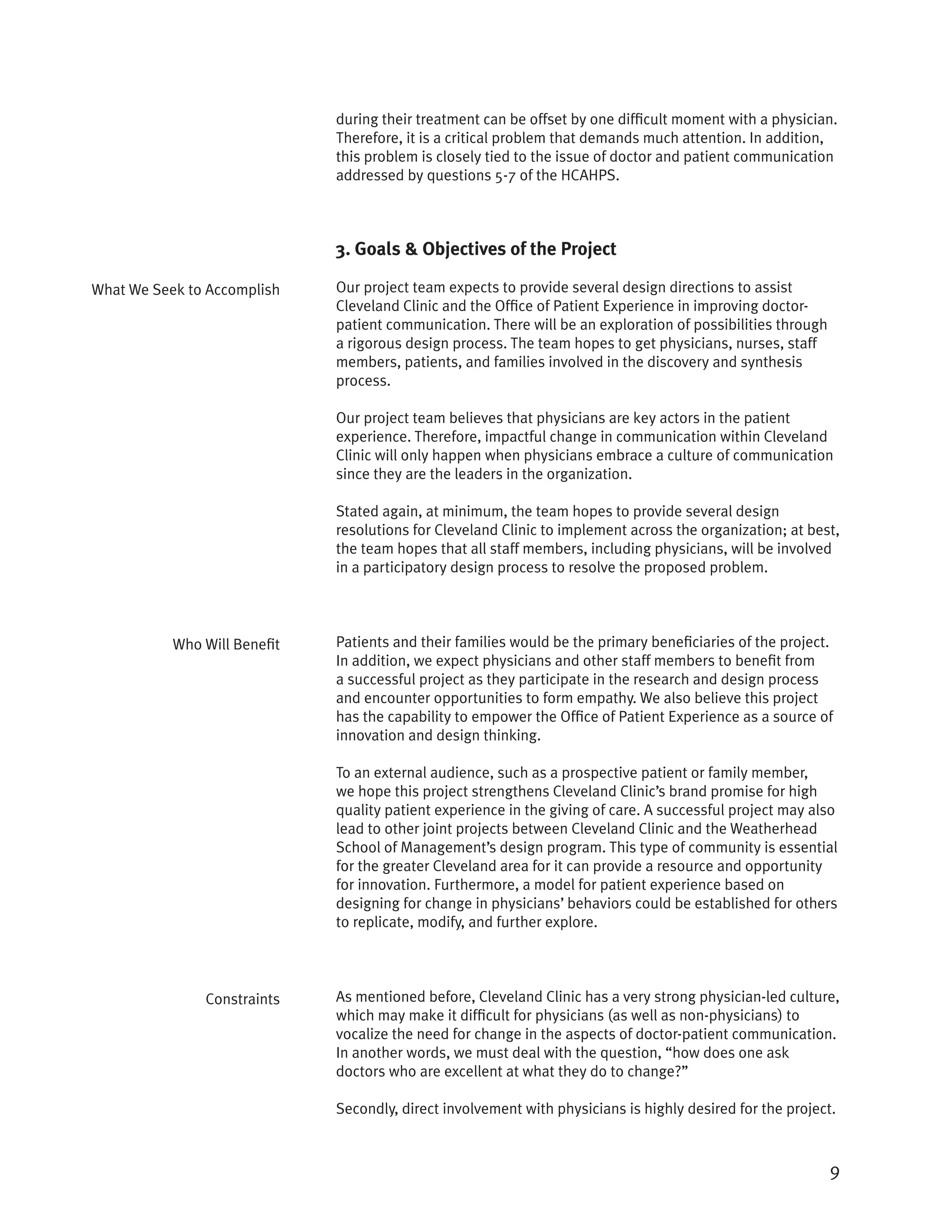 Cleveland Clinic Design Brief | PDF