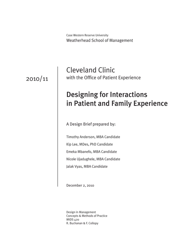 Cleveland Clinic Design Brief | PDF | Healthcare Industry | Industries