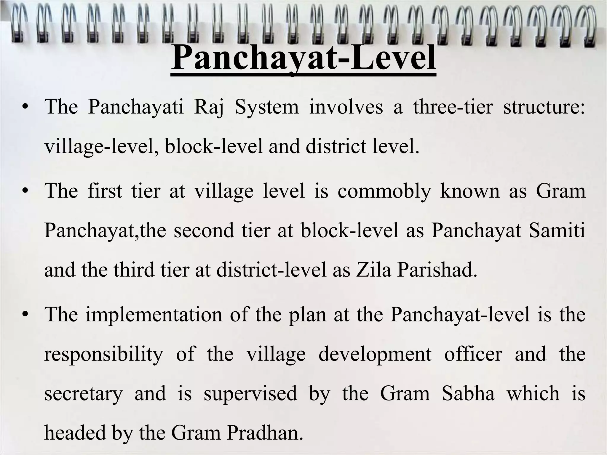types and contents for regional planning for block,district,state and ...