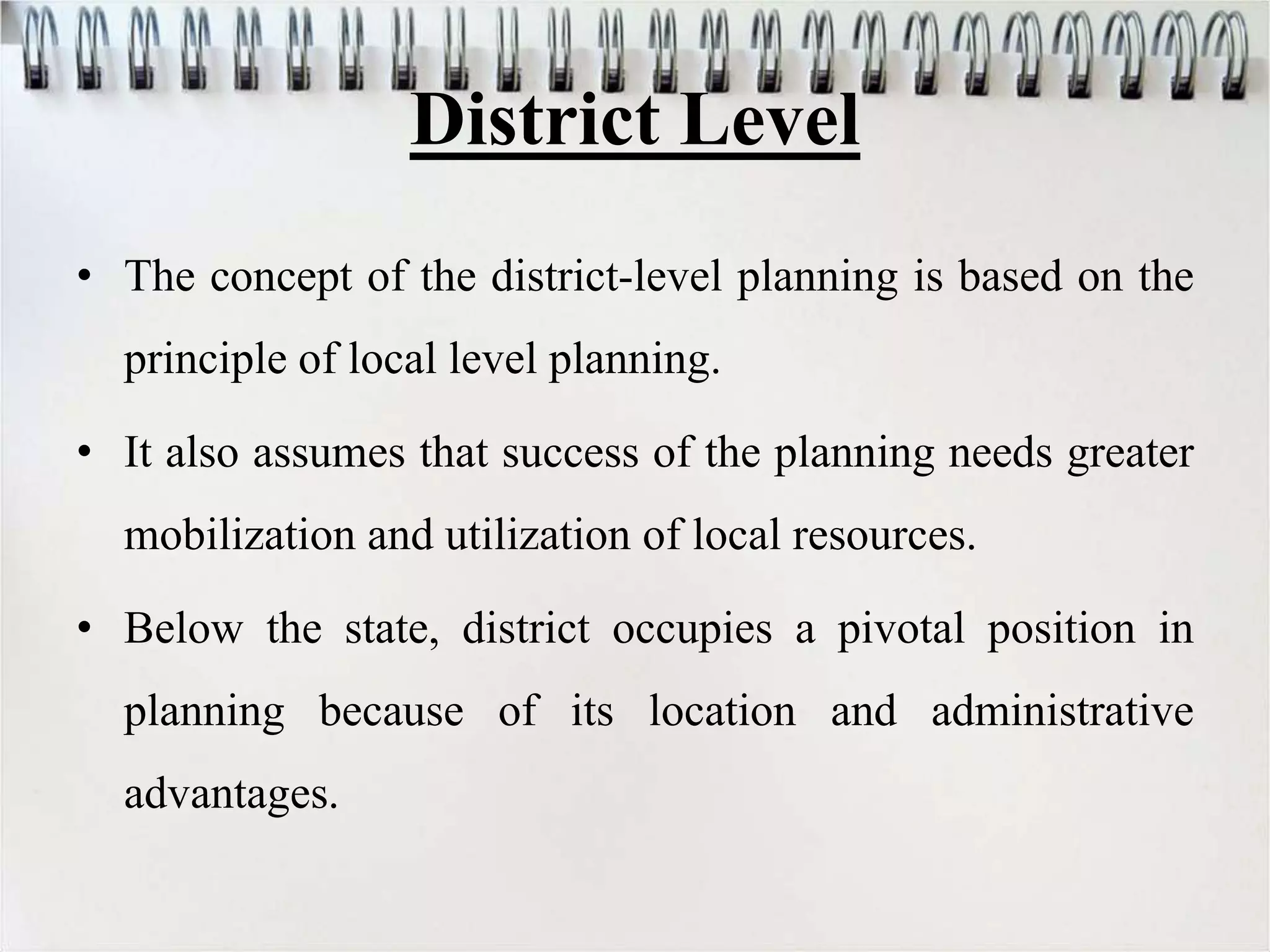 types and contents for regional planning for block,district,state and ...