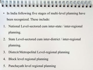 types and contents for regional planning for block,district,state and ...