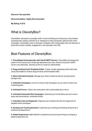CleverlyBox Review 2024:Revolutionizing Email Marketing with Advanced ...