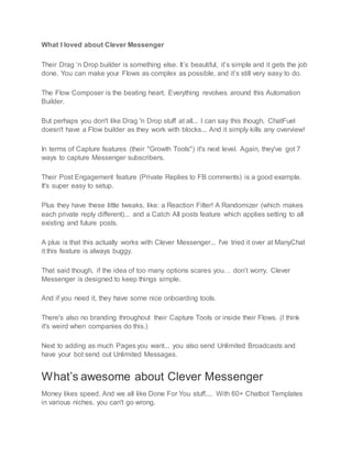 Clever Messenger Review | DOCX | Email | Internet
