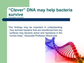 “Clever” DNA may help bacteria survive and How DNA is “edited” to ...