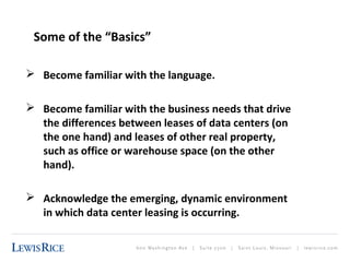 Structuring Data Center Leases and Service Level Agreements | PPT