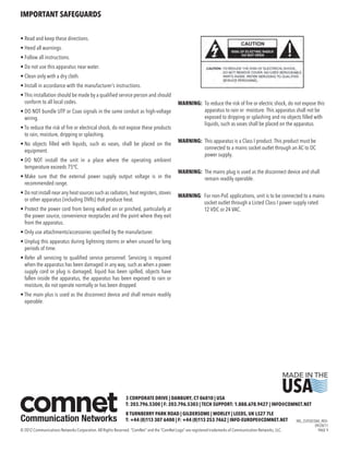 ComNet CLFE1COAX User Manual | PDF