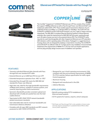 ComNet CLFE1UTP Data Sheet | PDF