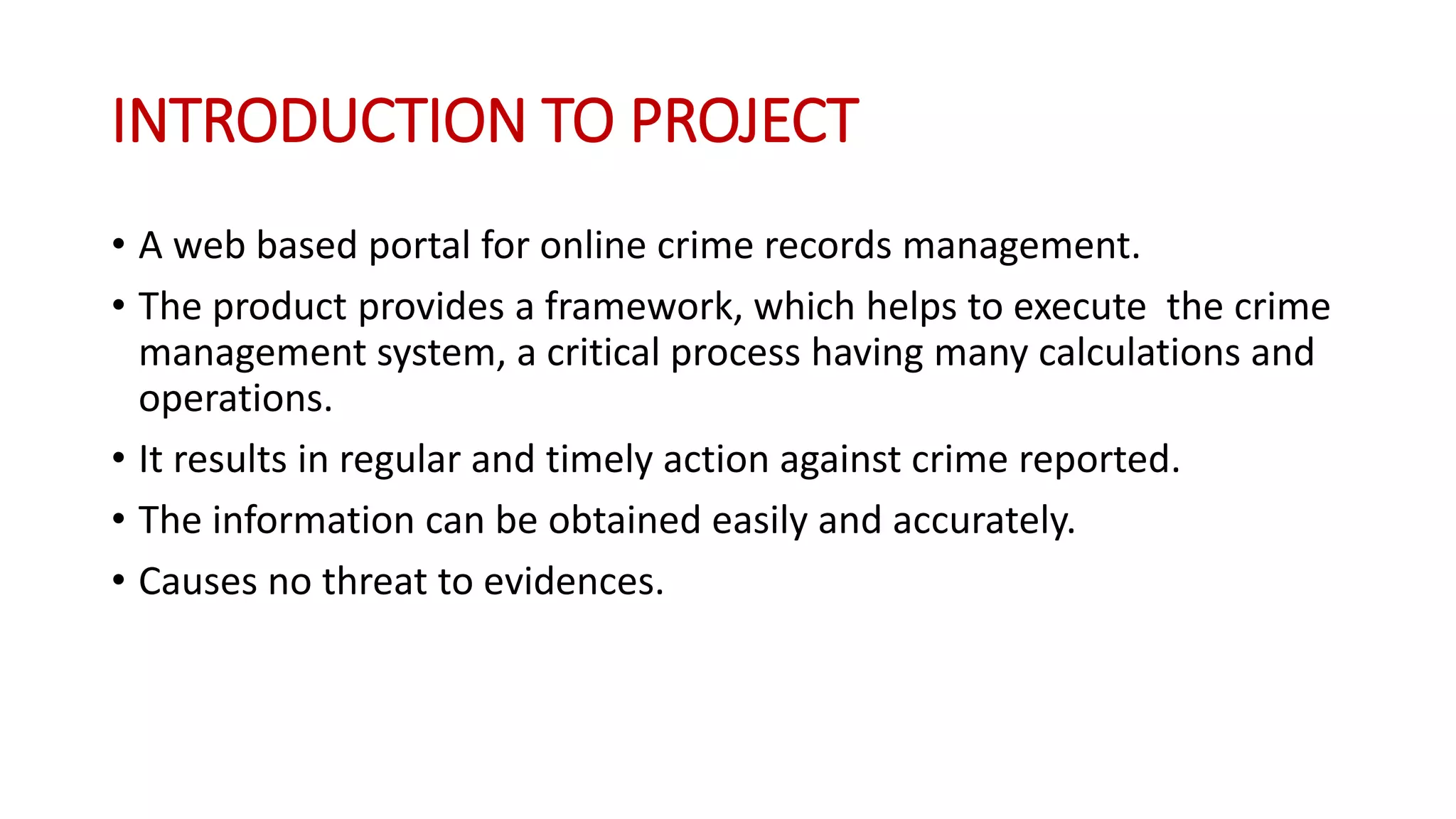 ppt on e crime management system | PPTX