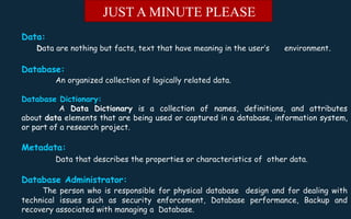 DATABASE ADMINSTRATION | PPT