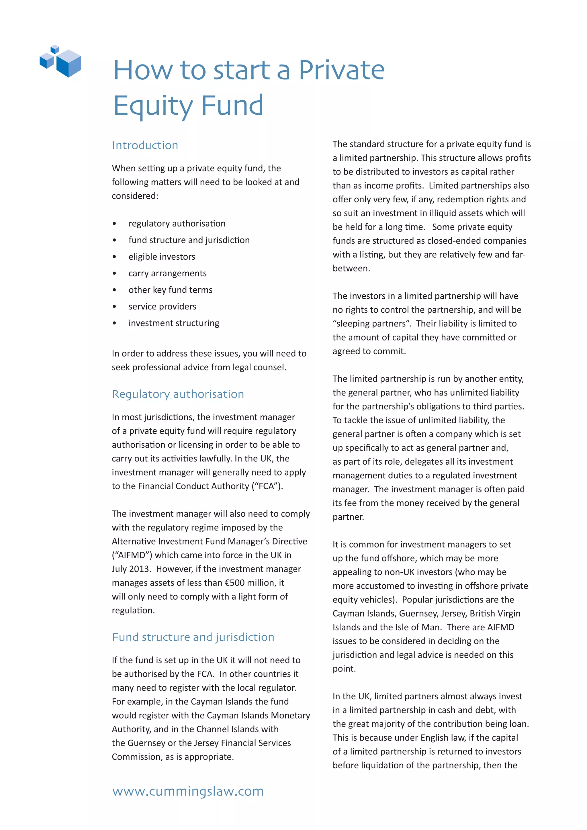 How to start a Private Equity Fund | PDF