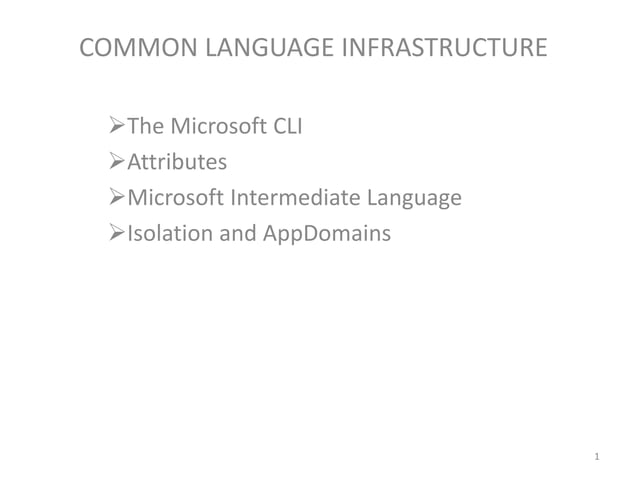 Common Language Infrastructure | PPTX