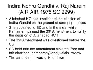 Amendment of Indian Constitution and Basic Structure Doctrine - Art ...