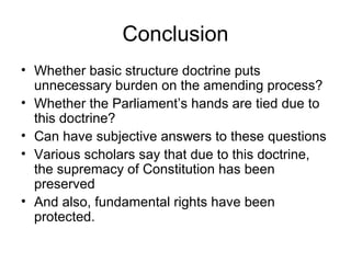 Amendment of Indian Constitution and Basic Structure Doctrine - Art ...