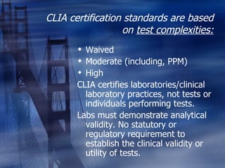 CLIA Compliance | PPT