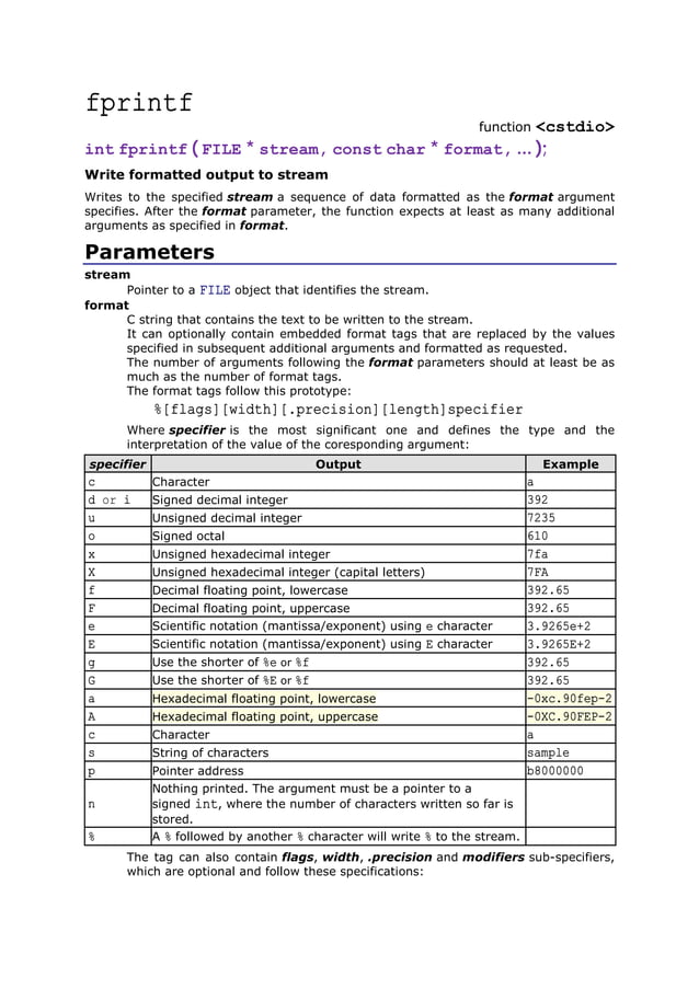 C library for input output operations.cstdio.(stdio.h) | PDF