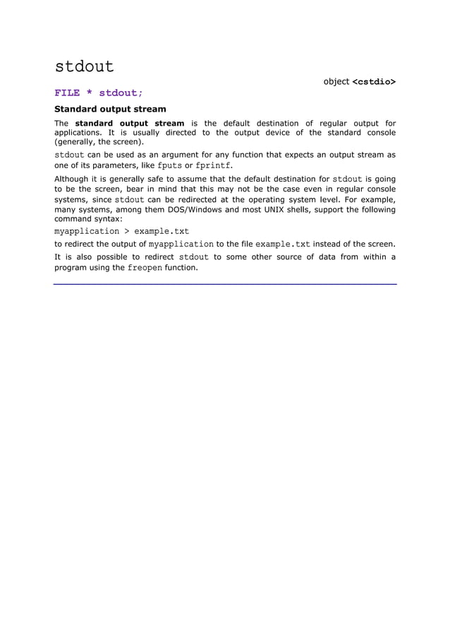 C Library For Input Output Operations Cstdio Stdio H Pdf