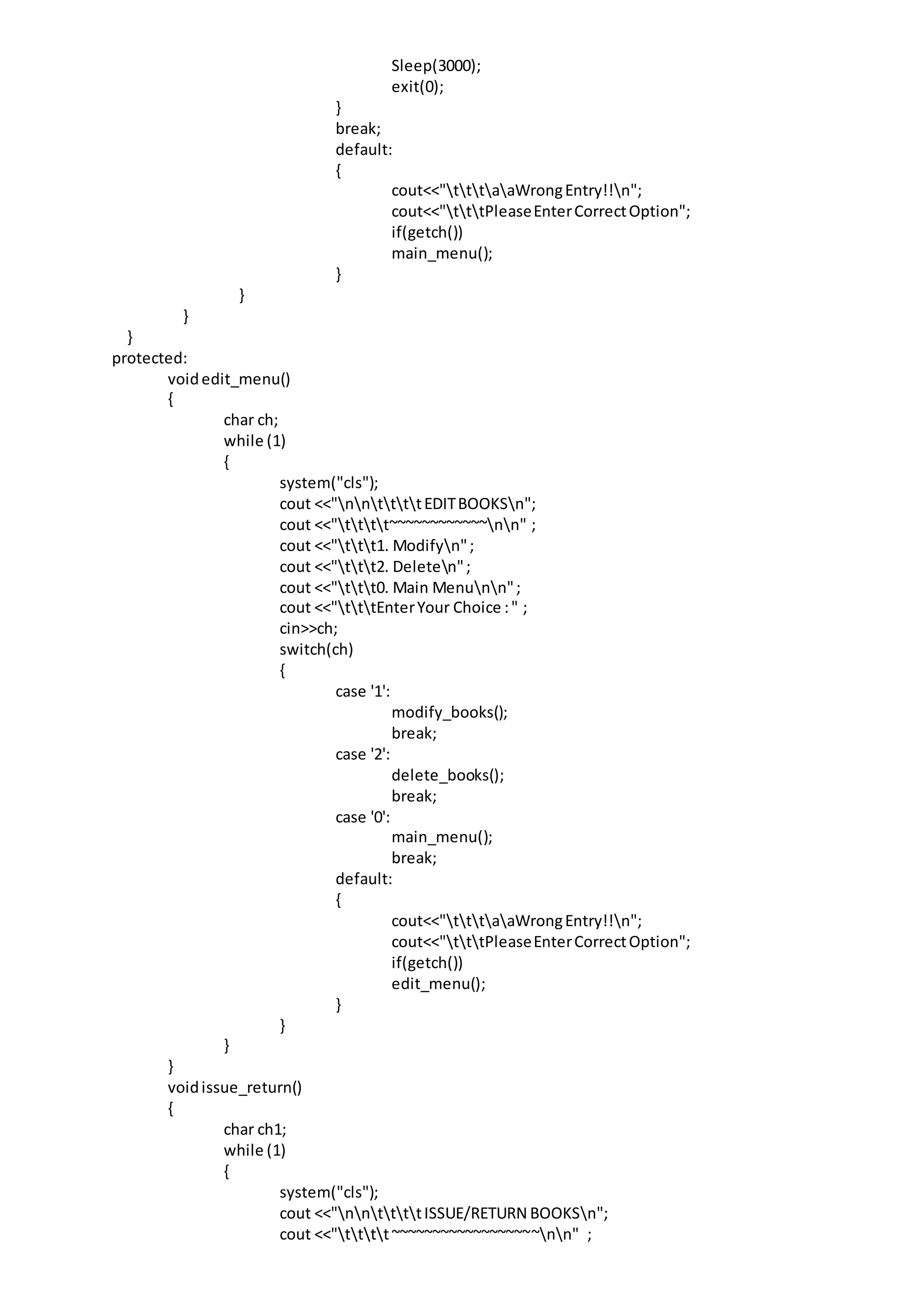 Library Managment System - C++ Program | DOCX