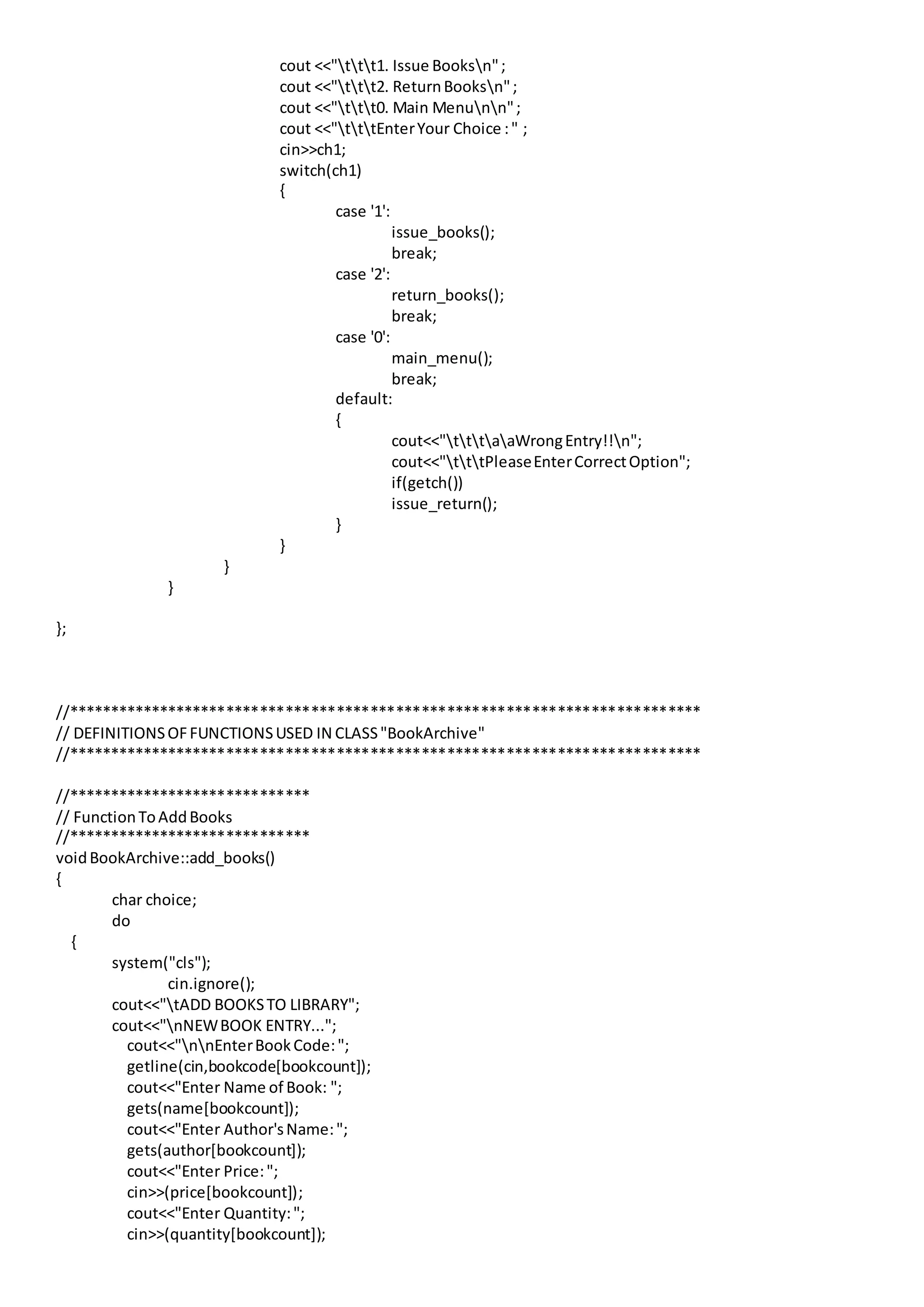 Library Managment System - C++ Program | DOCX